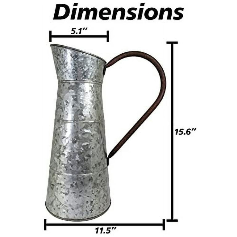 Rustic Galvanized Metal Pitcher Galvanized Metal Pitcher With Boxwood