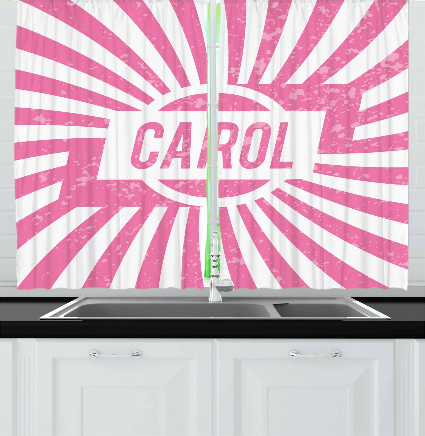 Carol Curtains 2 Panels Set, Graphic Popular Name Design for Girls ...