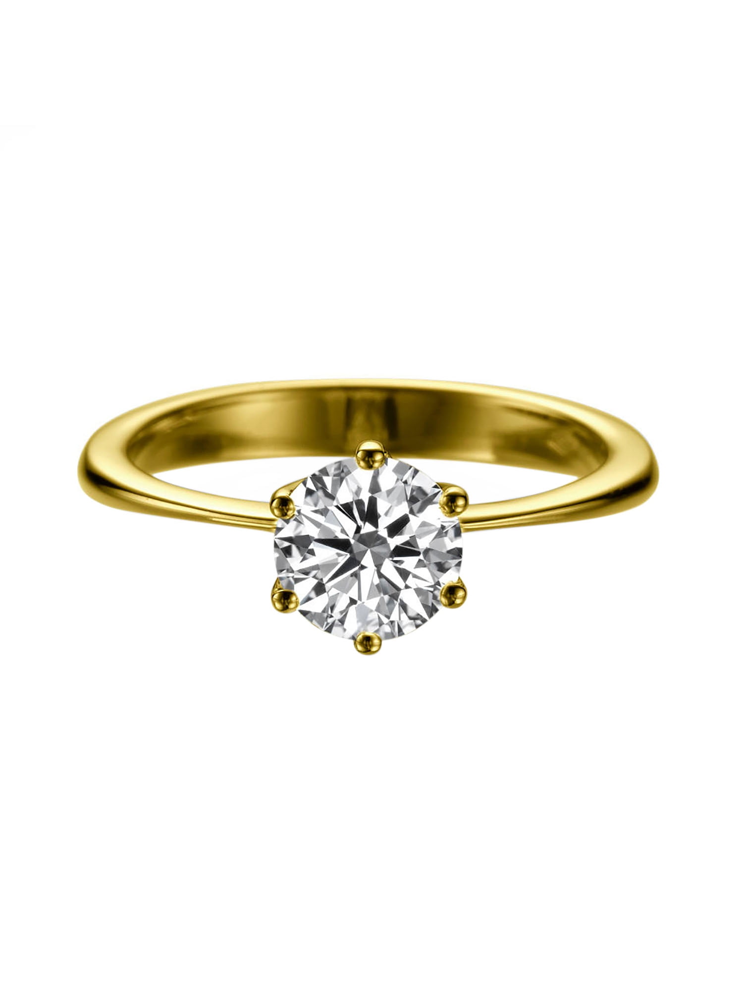 1/2 CT Diamond Engagement Ring in 14K Yellow Gold (I-J color,SI1-VS2 ...