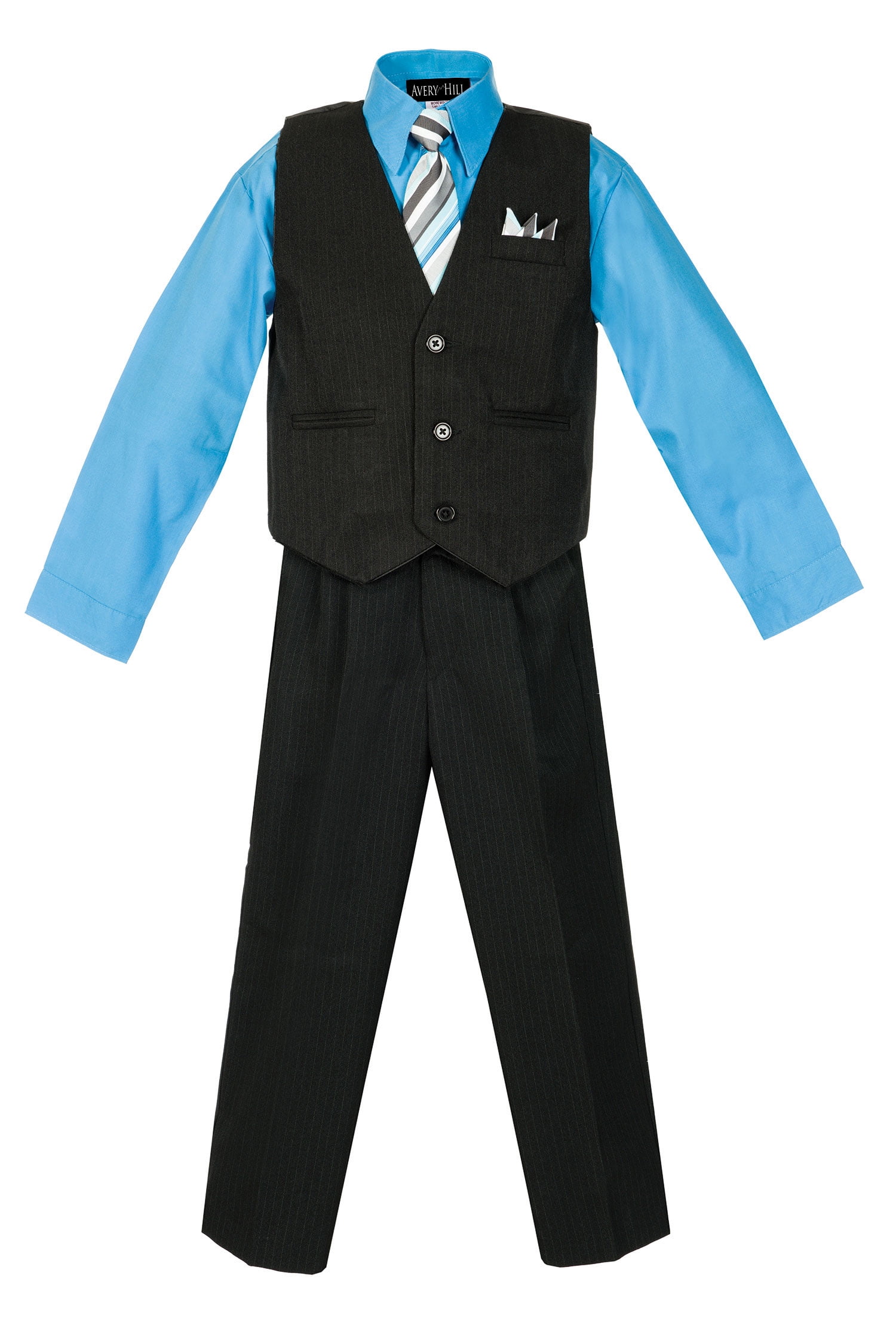 Avery Hill Boys' 4 Piece Pinstripe Vest Set (Toddler, Little Boys, Big ...