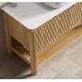 LHYY 48''Freestanding Cabinet with 3 Doors Open Shelf,White Sintered ...
