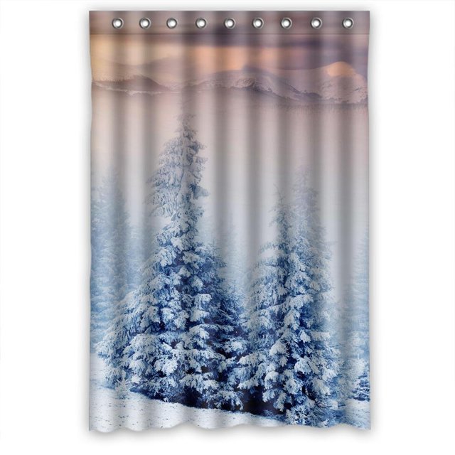 Greendecor White Christmas Tree Under Sunshine Waterproof Shower