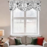 Tie Up Valances for Windows, Black White Video Game Adjustable Valance ...