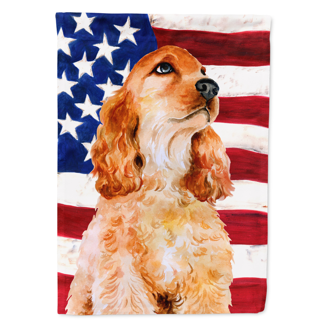 Carolines Treasures BB9706GF Cocker Spaniel Patriotic Flag Garden Size ...