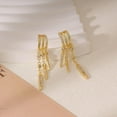14K Gold Plated Triple Wrap Dangle Earrings for Women, Handmade Chain ...