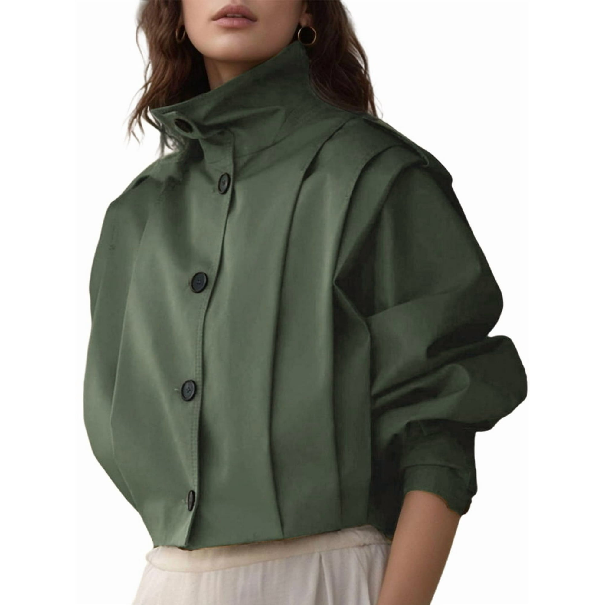 Click here for Unbranded Womens Pleated Jacket Long Sleeve Collar... prices