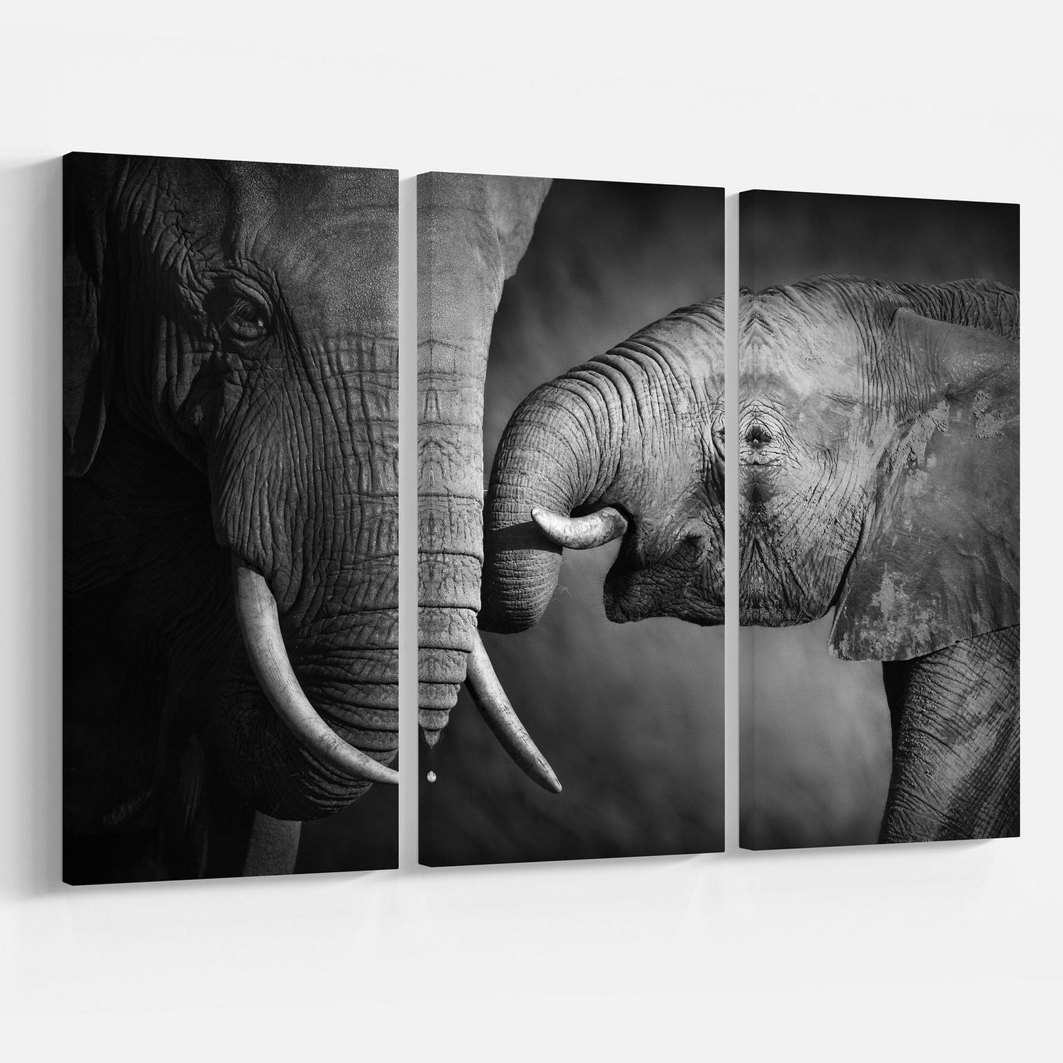 Click here for Designart Design Art Elephants Showing Affection C... prices