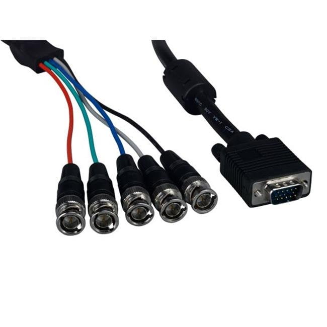 10 ft. VGA HD15 Male to 5 BNC RGBHV Male Monitor Cable, Black - Walmart.com