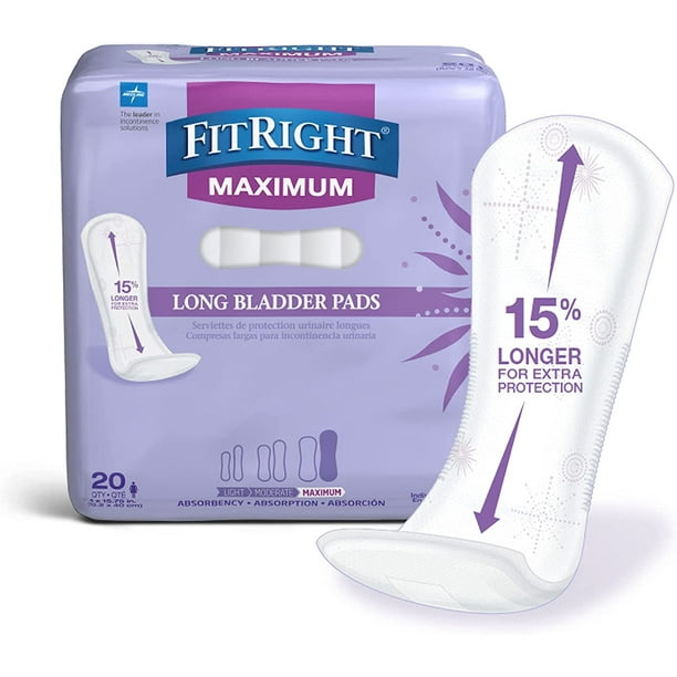 FitRight Long Bladder Pads, Incontinence & Postpartum Protection ...