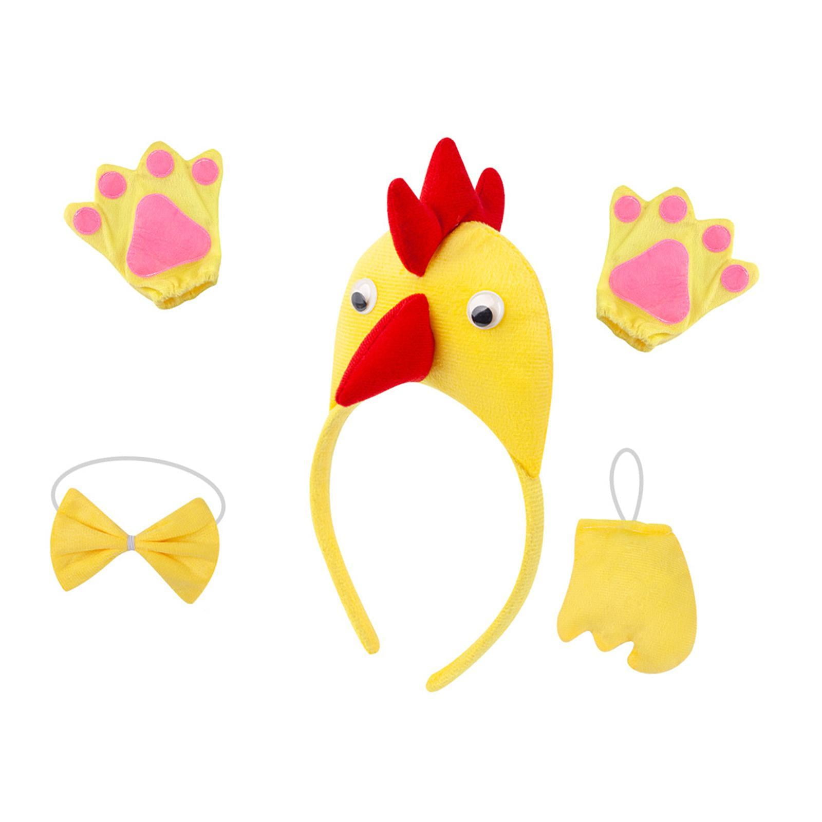 Disfraz de pollo en 3D, diadema de pollito, conjunto de guantes de cola ...