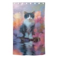 Cat in Middle Of Water Oil Painting Curtain Light Filtering Thermal ...