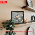 2D Flat, 1Pc Wood Frame Sign Holiday Snowy Bird Wall Art Paintings ...