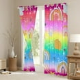 YST Rainbow Glitter Blackout Curtains For Girls, Sun Cloud Stars ...