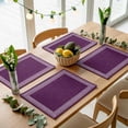Dark Purple Retro Greek Key Placemats for Dinning Table Set of 4 ...