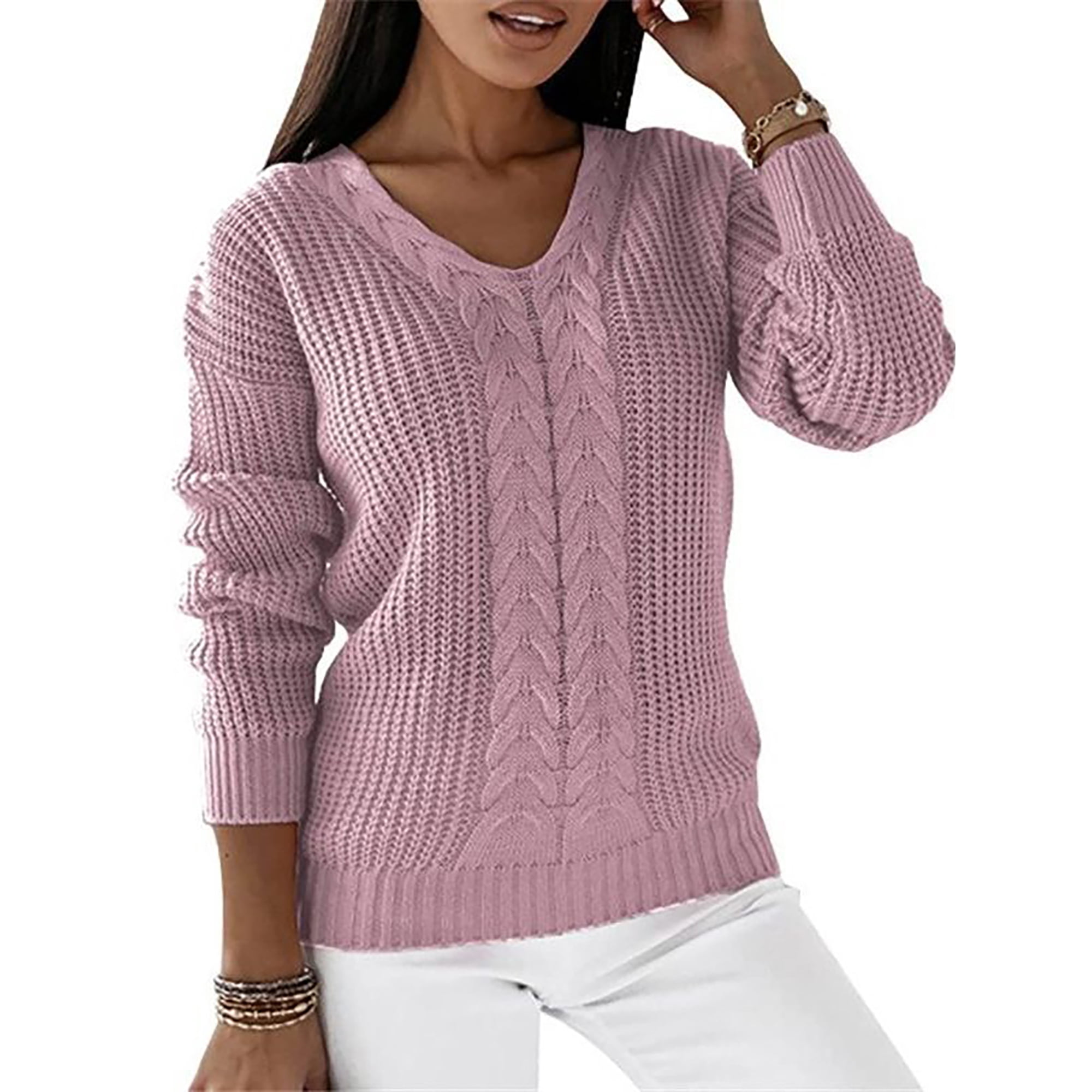Click here for Bellella Ladies Cozy Sweater V Neck Cable Knitted... prices