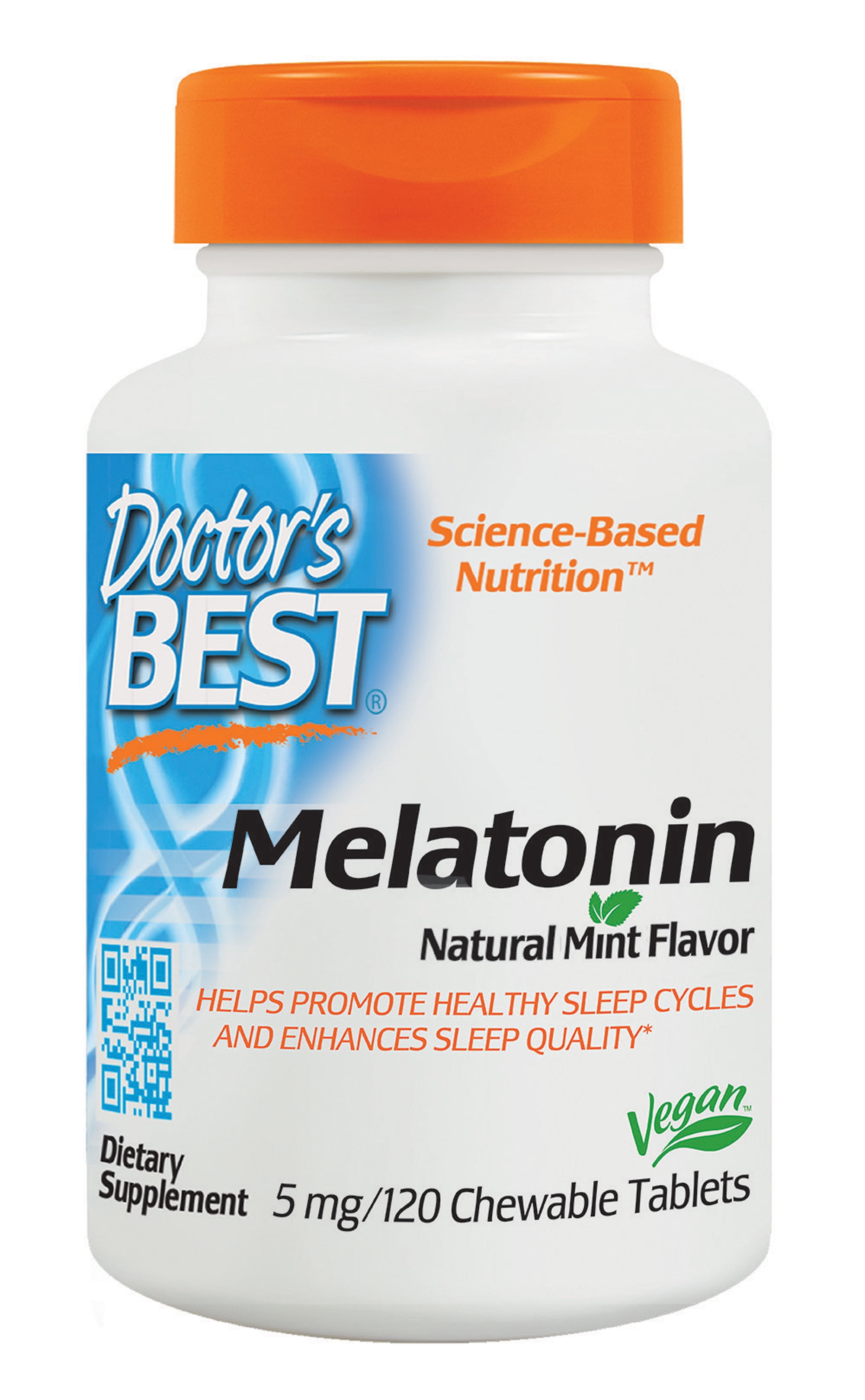Melatonin 5 mg, Natural Mint Flavor - 120 Chewable Tablets by Doctor's ...