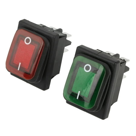 Red/Green Light Rocker Switch, 4 Pcs /Set Black Rocker Switch, Oil ...
