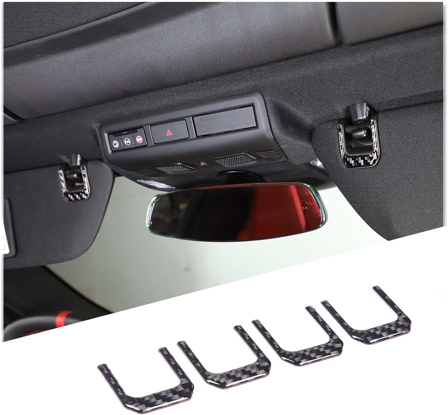 TINKI Real Carbon Fiber Car Sun Visor Panel Trim Sticker Compatible ...