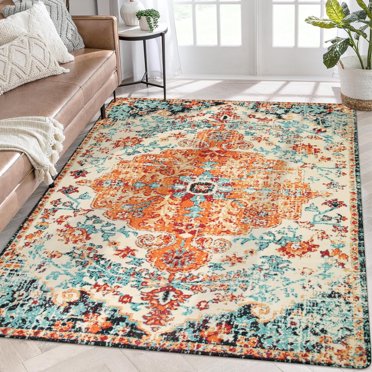Moynesa 6'x9' Bohemian Area Rug,6x9ft Large Boho Washable Bedroom Rug ...