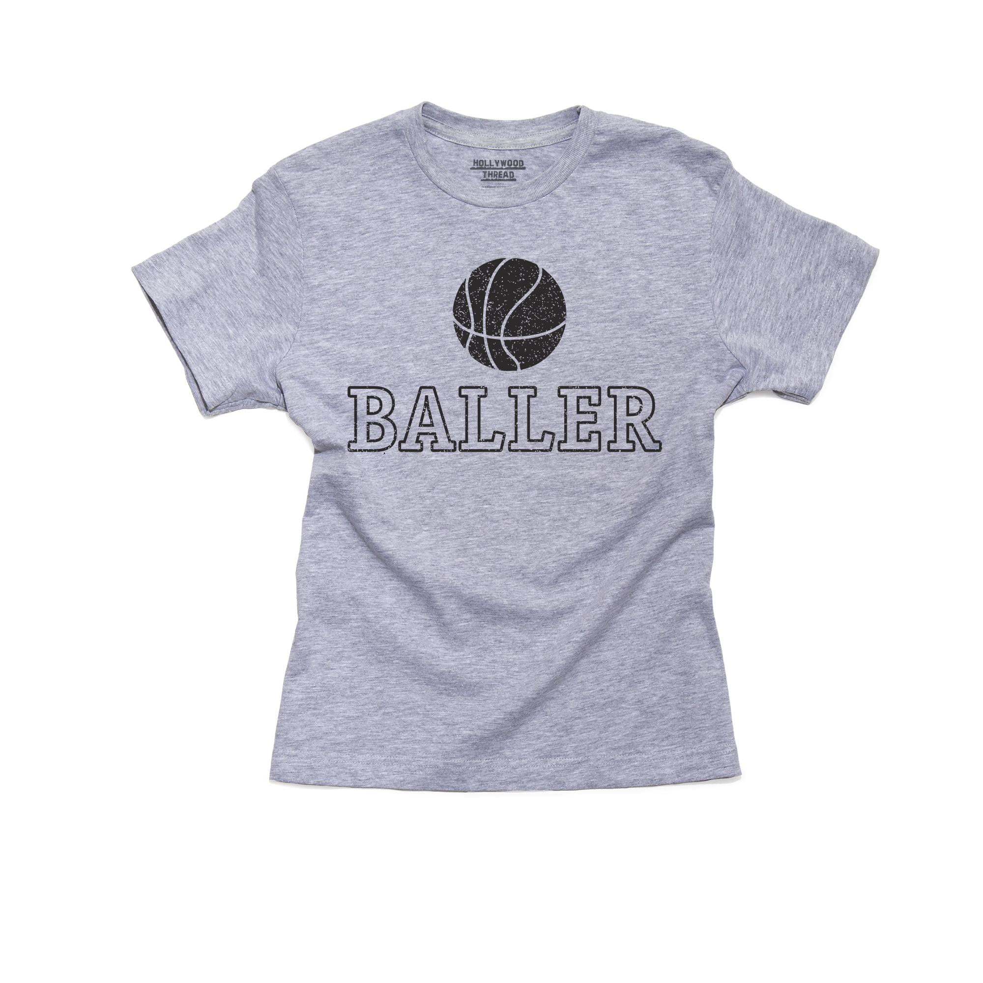 Baller Baskeball Ball Graphic Trendy Boy's Cotton Youth T-Shirt ...