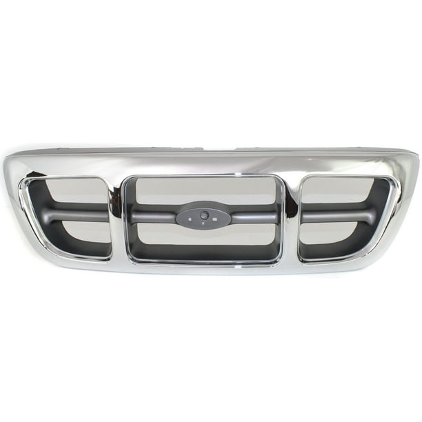 Grille Assembly Compatible With 1998-2000 Ford Ranger Chrome Shell w ...