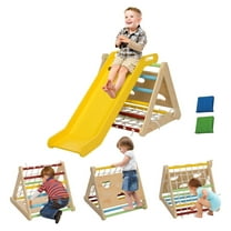 OLAKIDS Wooden Playset - 5 in 1 Climbing Triangle, Children's Equipment ...