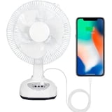 New Rechargeable Fan With solar panel, USB port,LED light and 2 Free ...