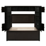 Harper & Bright Designs Full Size Platform Bed with All-in-One Cabinet ...