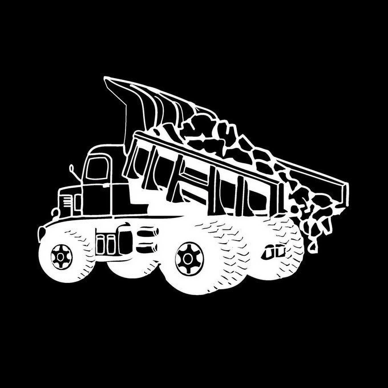 Dump Truck Black And White Clipart