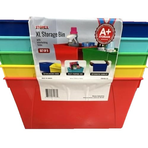 Storex XL Storage Bin, 5 Count - Walmart.com