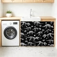 Cabinet Curtains 11"W x 13"L, Halloween Dinosaur Black Sink Skirt for ...