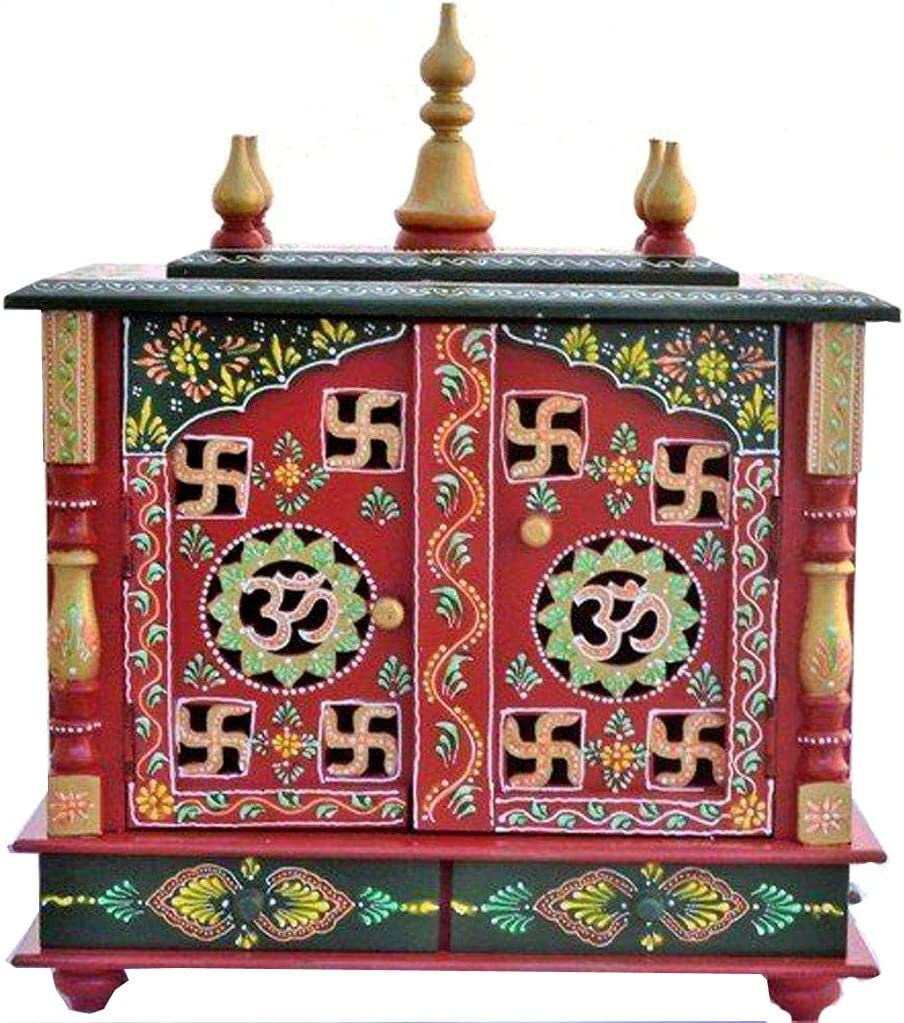 Wooden Designer Mandir For Home / Mandir With Doors And Cabinets ...