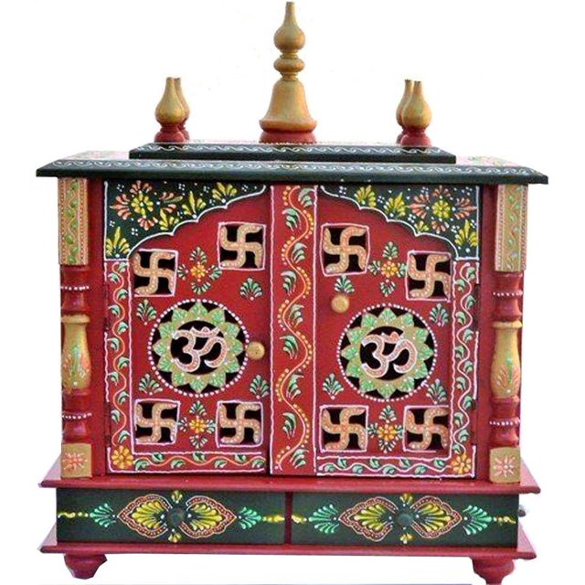 Wooden Designer Mandir For Home / Mandir With Doors And Cabinets ...