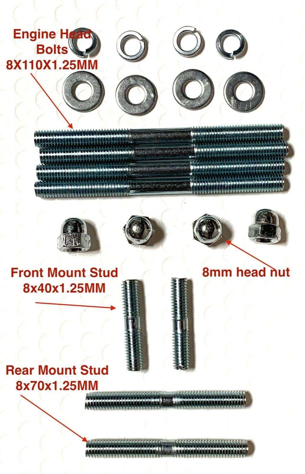 80cc Bolts Studs 8mm kit for 2-stroke Gas Motor bike engine - Walmart.com