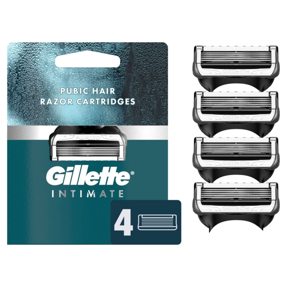 Gillette Male Intimate Groin Razor Cartridges, 4 Razor Blade Refills ...