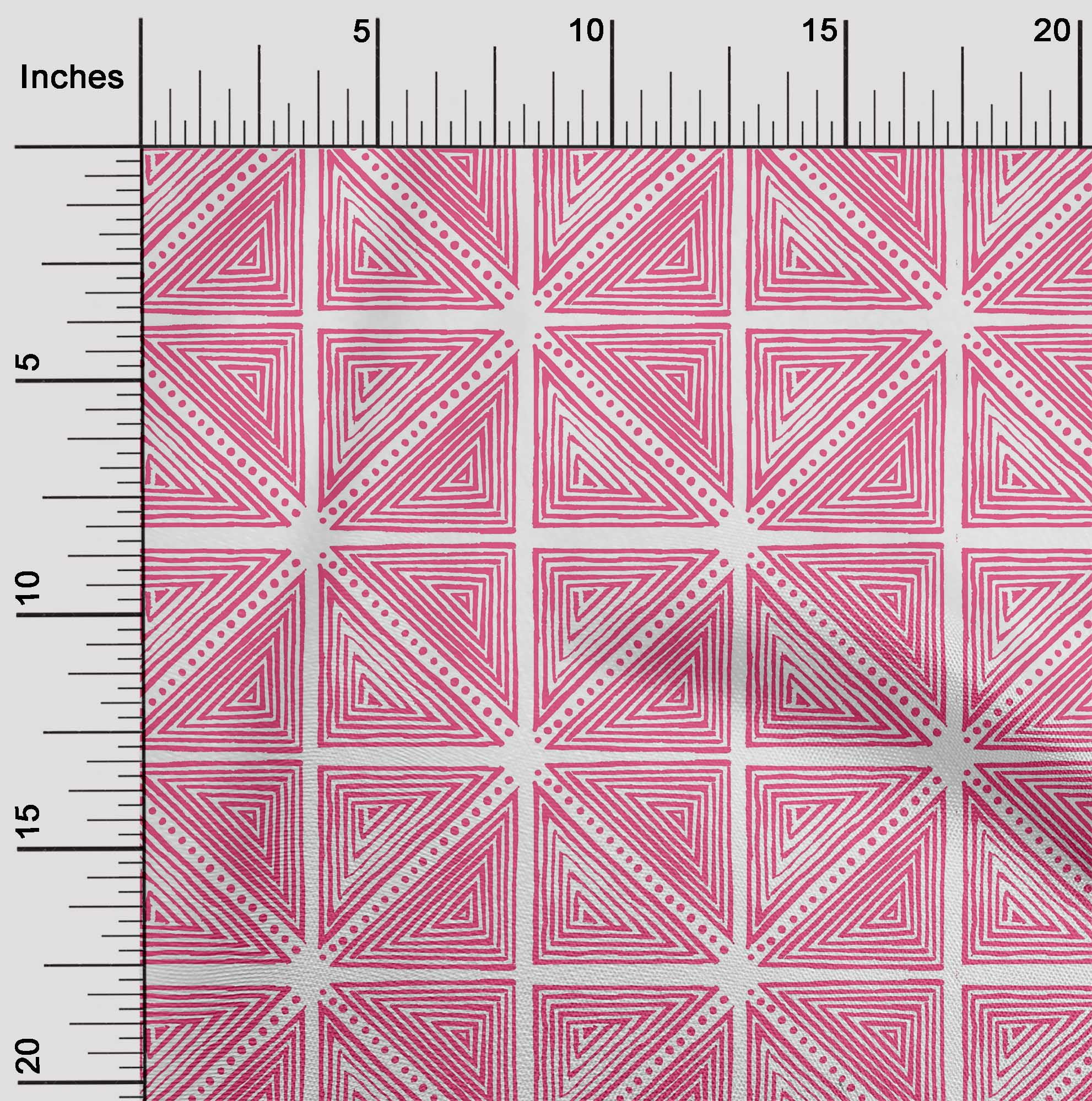 oneOone Organic Cotton Voile Fabric Dot & Triangle Block Print Fabric ...