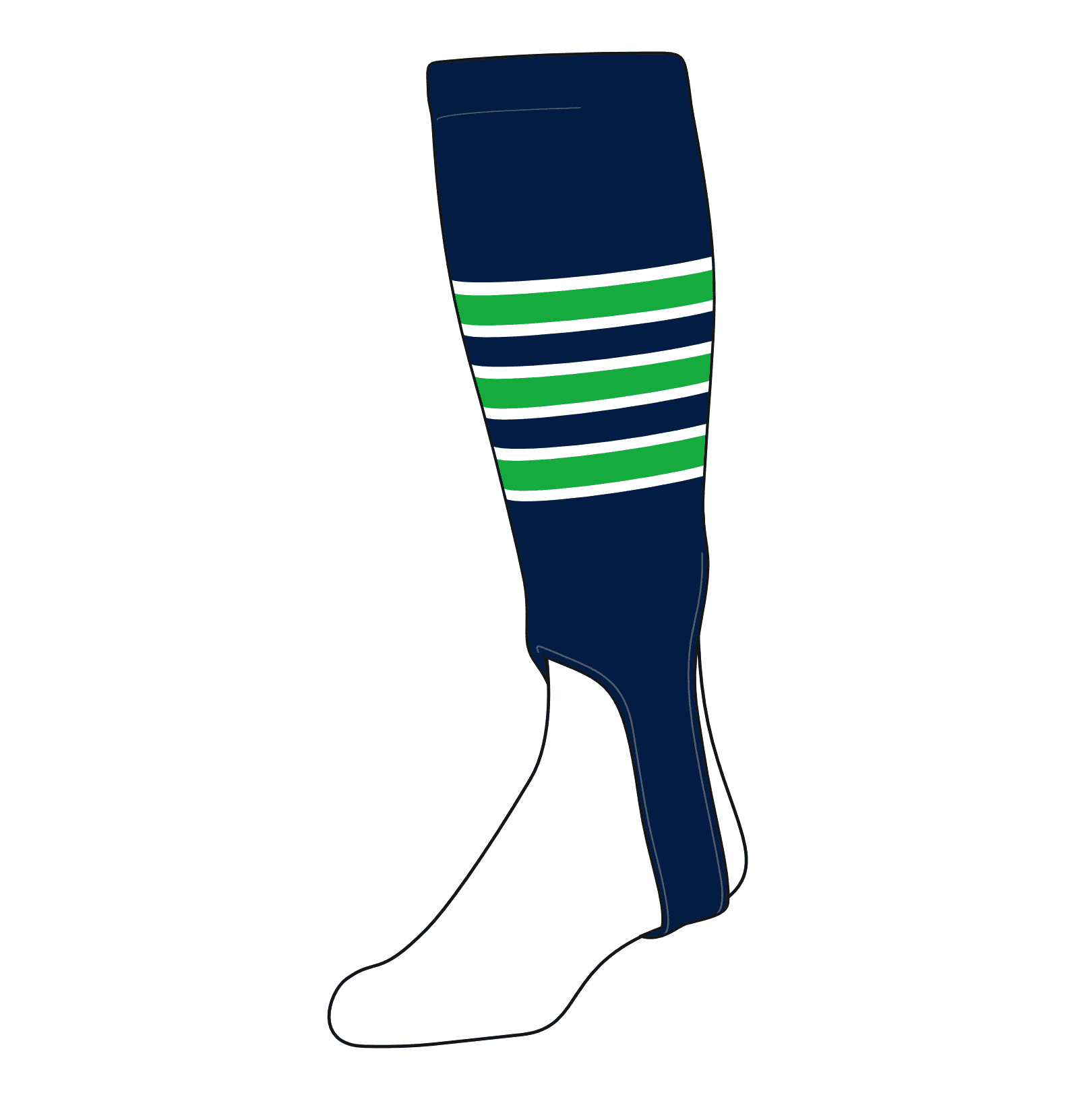 TCK Baseball Stirrups Large (300D, 5in) Navy, White, Lime - Walmart.com