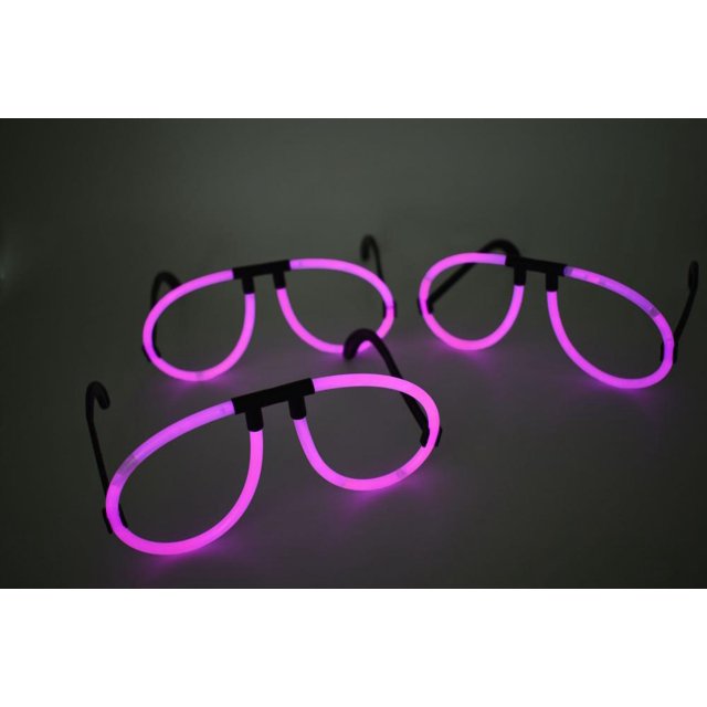 DirectGlow 6 Count Pink Glow Stick Glasses Bright Neon Party Eyewear ...