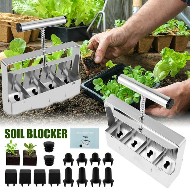 Soil Block Maker Hand-held Soil Blocking Tool Stainless Steel Plant ...