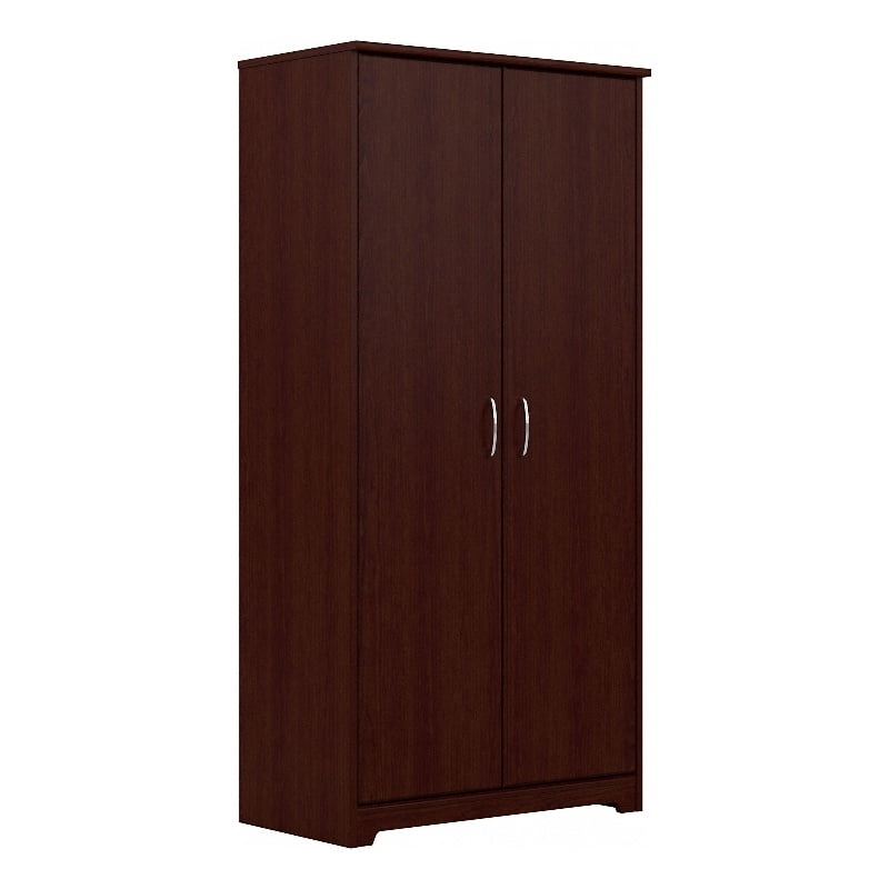 Bush Furniture Cabot Kitchen Pantry Cabinet in Harvest Cherry ...