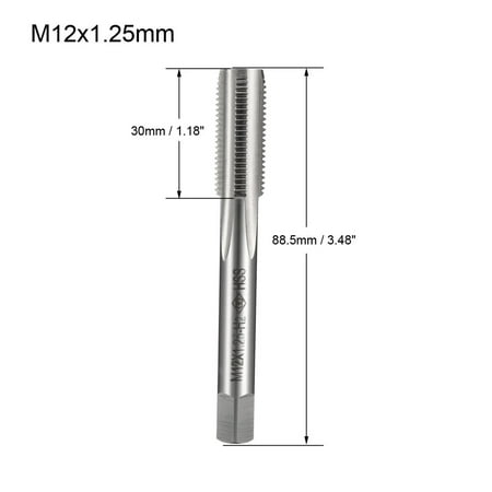 Metric Taps M12 x 1.25mm Pitch H2 Right Hand Thread Plug Tap HSS for ...