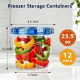 12 Pack 23.5 oz Reusable Freezer Storage Containers with Airtight Twist ...