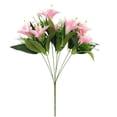 Fzsteel Lifelike Fake Lilies Bouquet – Realistic Floral Arrangement for ...