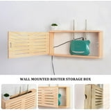 Wireless Router Storage Box Multi Layer Router Organizer Shelf Box Wood ...
