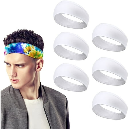 Sublimation Blank Headband Sport Stretchy Headband for Women (White,6 ...
