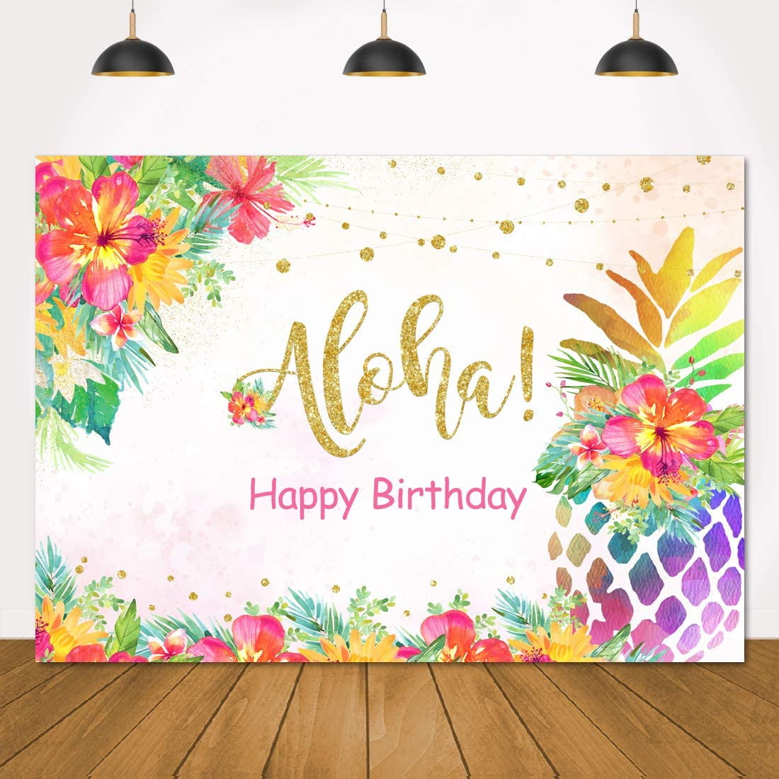 Lofaris 7x5ft Aloha Party Backdrop Happy Birthday Summer Tropical ...