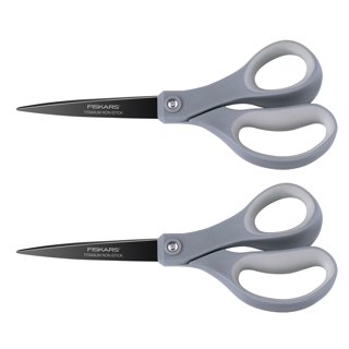 Scotch 8" Multipurpose Stainless Steel Scissors, 2 Pack, Red/Gray ...