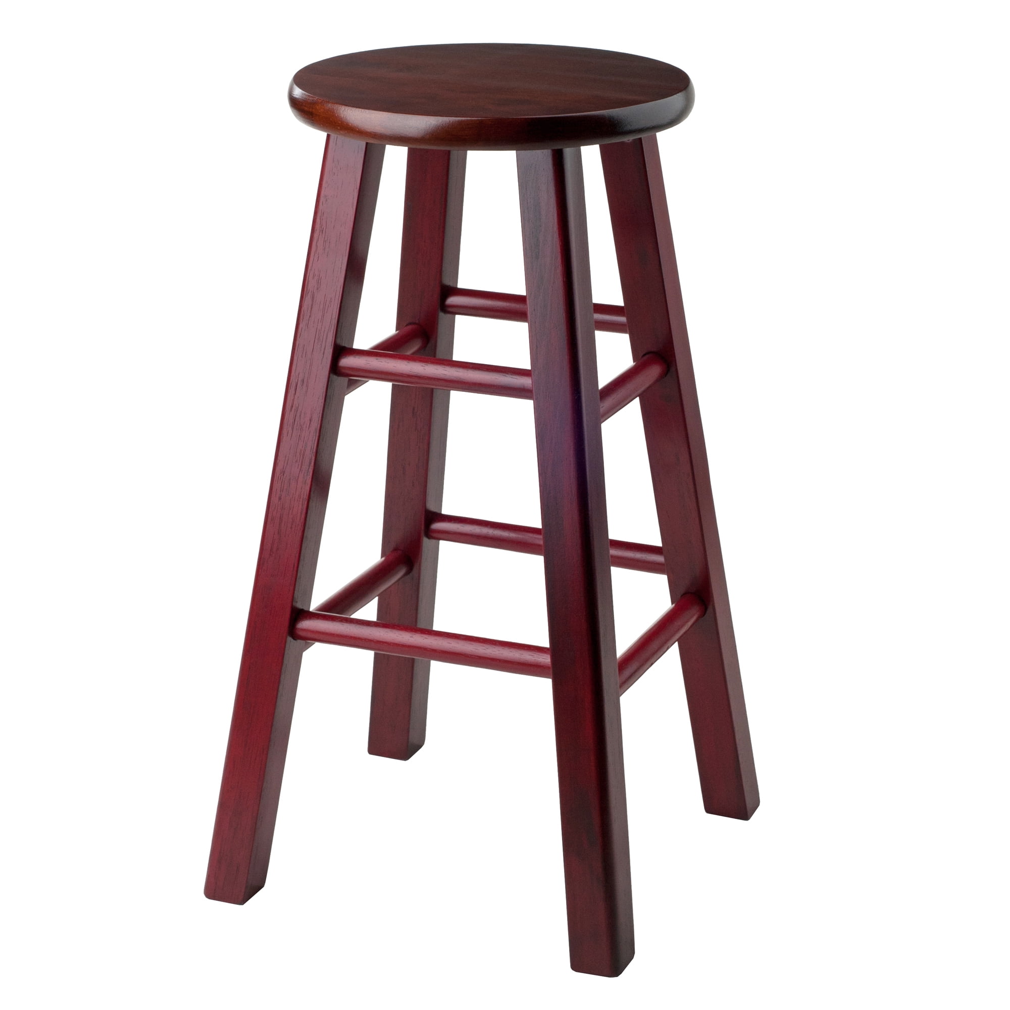 Winsome Wood Ivy 24" Counter Stool Rustic Maroon w/ Walnut Seat ...
