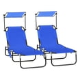 Pool Chaise Lounge Chairs Set of 2, Folding Reclining Beach Chairs with ...