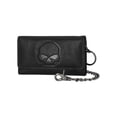 Harley-Davidson Men's Skull Embossed Trucker Biker Chain Leather Wallet ...